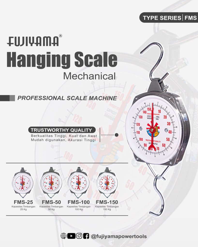 FMS-25 Mechanical Hanging Scale Max. 25 kg – Fujiyama Power Tools